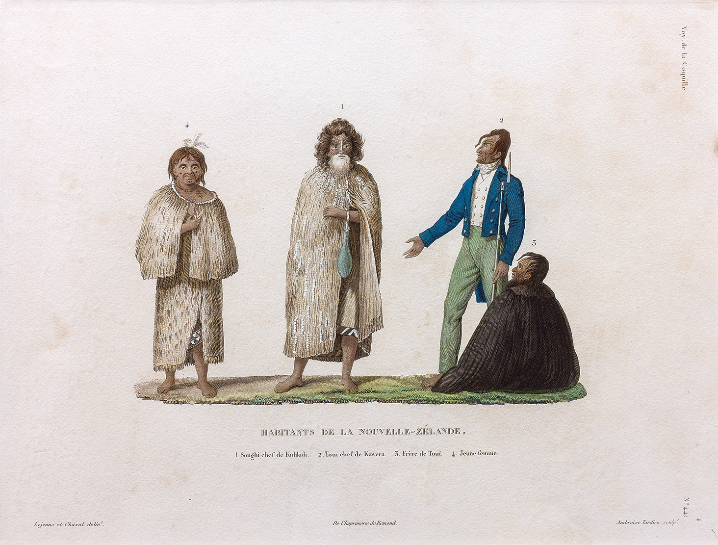 Inhabitants of New Zealand: Young Woman, Hongi, Chief of Kerikeri, Tuai ...
